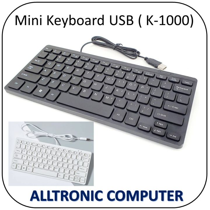 Ultra thin USB Wired Keyboard Black and Silver/Whte works with Windows ...