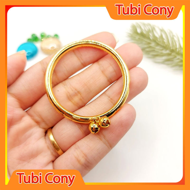 Vòng tay em bé mạ vàng có lục lạc nhỏ mẫu 04.011222 | Lazada.vn