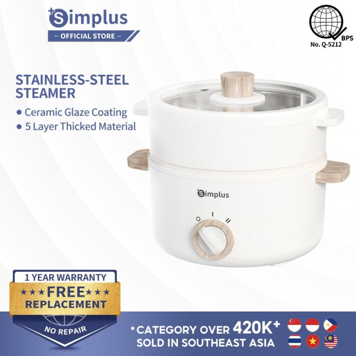 Simplus Rice Cooker 1.5L Electric Cooker Stainless Steel Steamer Multi ...
