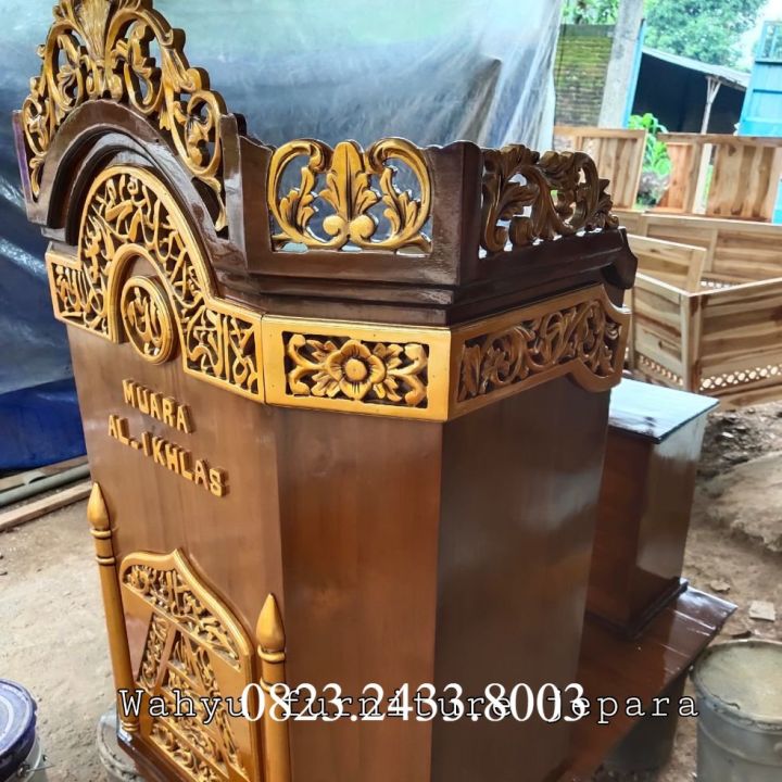 mimbar masjid modern terbaru mimbar kayu jati | Lazada Indonesia