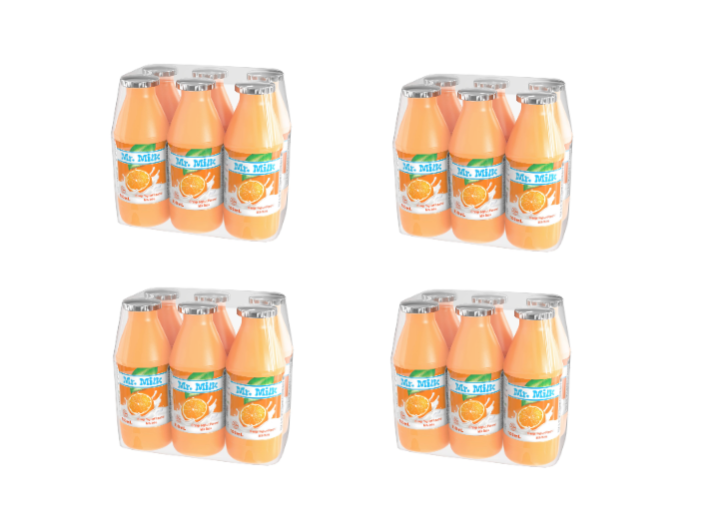 MR. MILK Orange Yoghurt Flavored Milk Drink that Kids Love 100ml x 6 ...