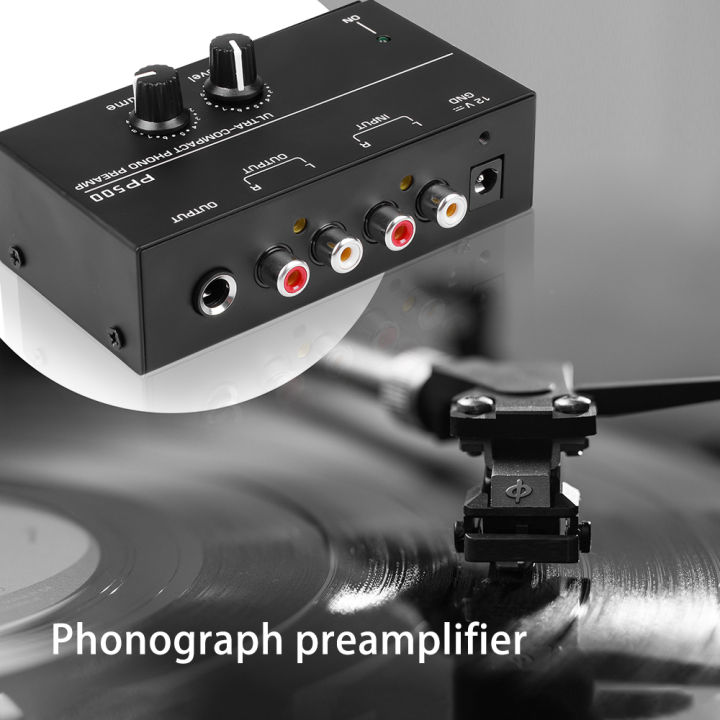 Phono Portable Preamp with Volume Level Controls 1/4-inch RCA Input ...
