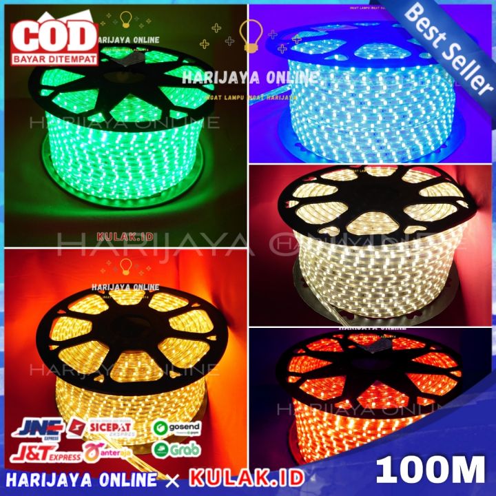 LAMPU LED STRIP SELANG WANDI SEGI 100M OUTDOOR IP33 5050 WATERPROOF ...