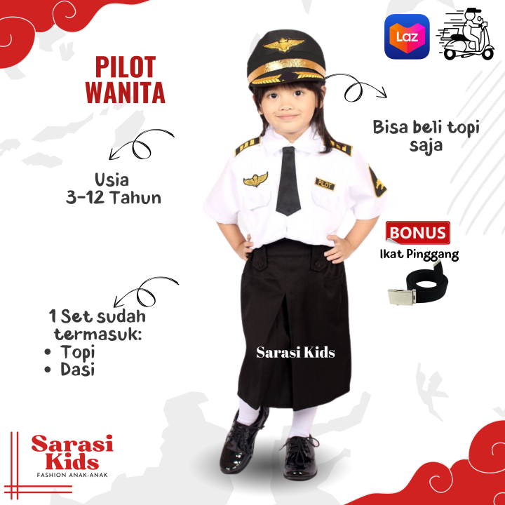 bajuprofesi anak baju pilot anak perempuan kostum pilot anak perempuan ...
