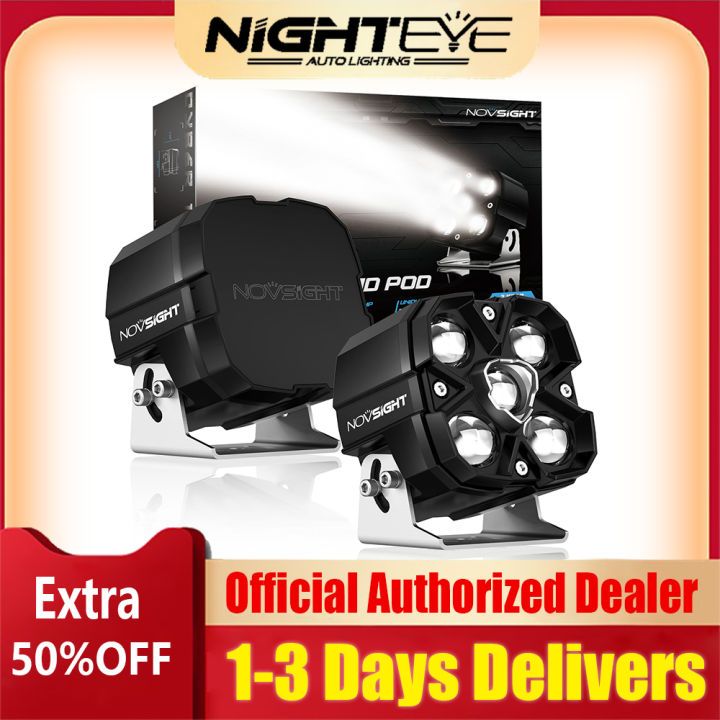 NOVSIGHT WL5 4inch 120W 8000LM White 6500K & Amber Yellow 4300K Driving ...