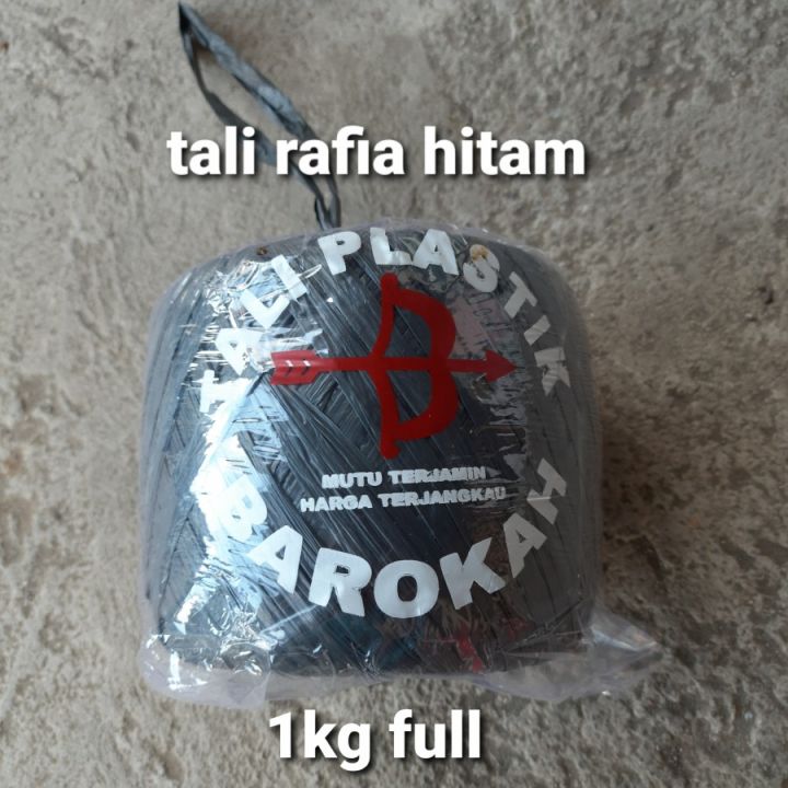 tali plastik/rafia hitam 1kg full | Lazada Indonesia
