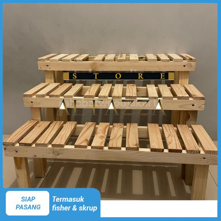 Standing pot bunga kayu jati belanda / STANDING POT / rak tanaman ...