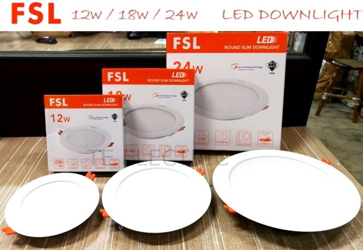 FSL 4" 12W / 6" 18W / 8" 24W LED DOWNLIGHT ROUND PANEL LAMP SIRIM BULAT | Lazada