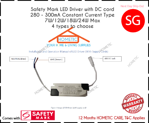 Safety Mark Led Driver 4-7W 8-12W AC-DC/12-18w AC-DC/18-24W 280mA 290mA ...