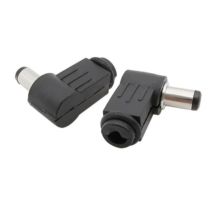 Right Angle DC Power Male Plug 5.5x2.1mm 5.5x2.5 mm Socket 90 Degree ...