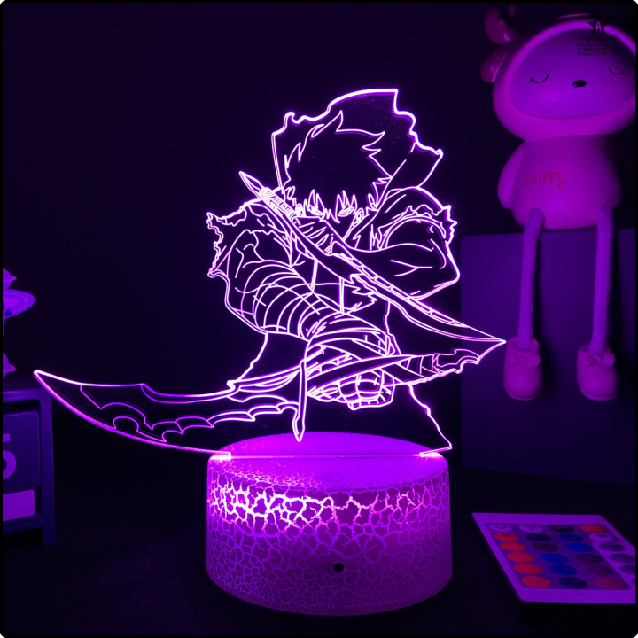 [sqsw] Anime Solo Leveling 3D LED Lamp Sung Jin woo Figure for Kids ...