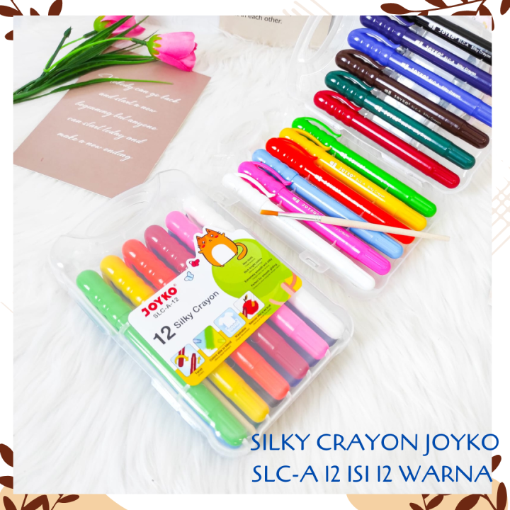 SILKY CRAYON JOYKO 12 WARNA SLC-A 12 WARNA ALAT TULIS KANTOR SEKOLAH ...