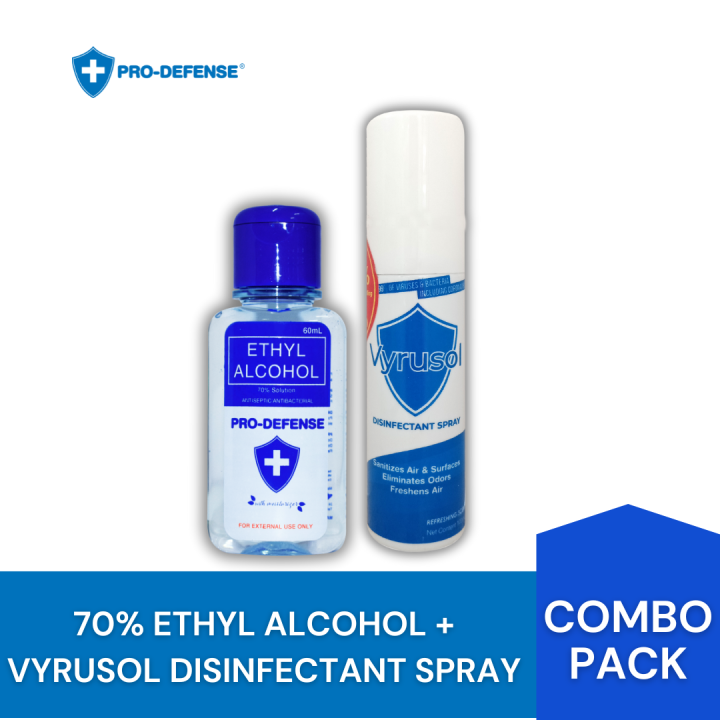 [Combo Pack] Pro-Defense 70% Ethyl Alcohol 60ml with Vyrusol ...