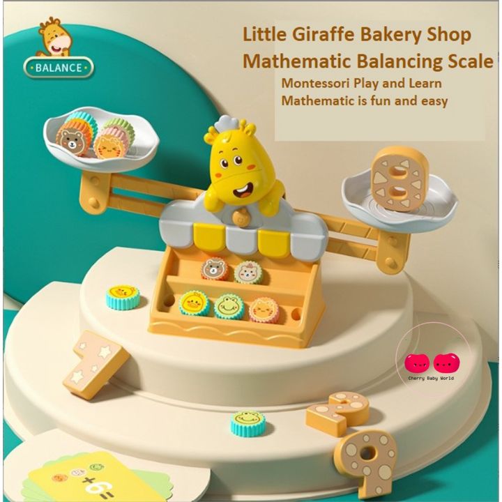 Giraffe Math Balancing Scale Giraffe Bakery Cookies Shop Monkey Math ...