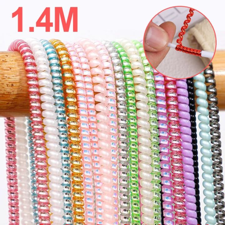 1.4M Colorful Laser Soft TPU Spiral USB Charger Cable Cord Protector ...