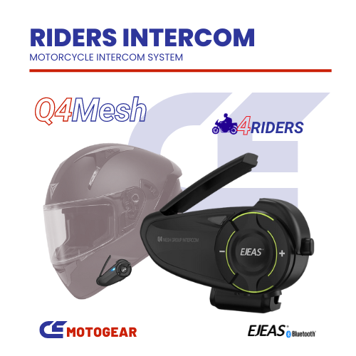 EJEAS Intercom Q4 Mesh Technology Motorcycle Helmet Bluetooth Intercom ...