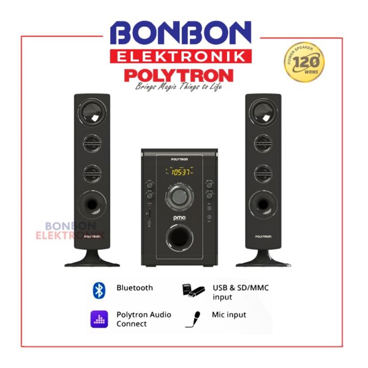 Polytron Multimedia Speaker PMA 9526 /B Karaoke Bluetooth Radio FM ...