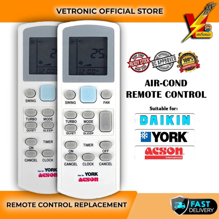 D@IKIN YORK ACSON Remote Control Aircond Air Cond Conditioner Air-Cond Remot DGS01 ECGS01 APGS02 ...