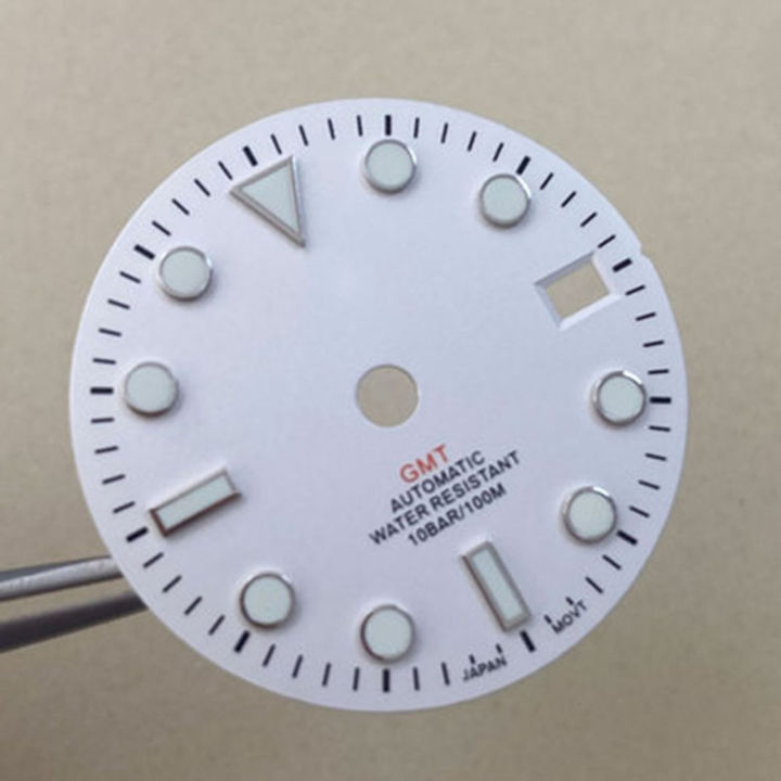 29mm modified GMT four needle watch dial green luminous is suitable for ...