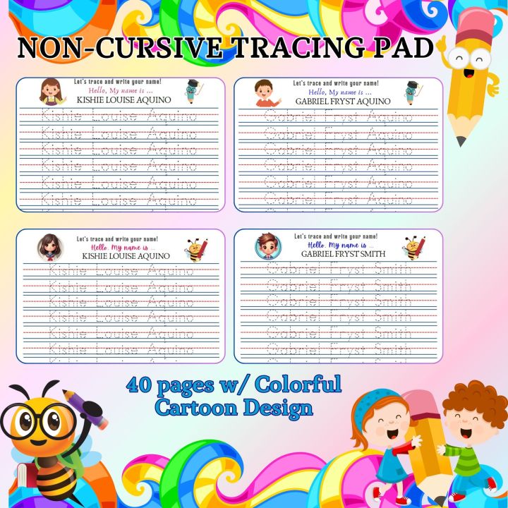 TRACING PADS NAME ALPHABET NUMBERS LINES & SHAPES WORKSHEET PAD 40 ...