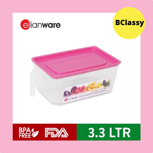 Elianware Fridge Food Storage BPA FREE Box Stackable With Lid Handle ...