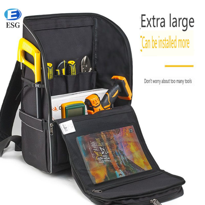 Tool Backpack Jobsite Backpack Tools Bag Multi-Use Pocket Industrial ...