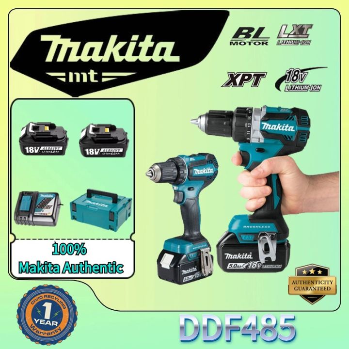 Makita 18V DDF485 LXT Cordless Electric Impact Drill, Brushless ...