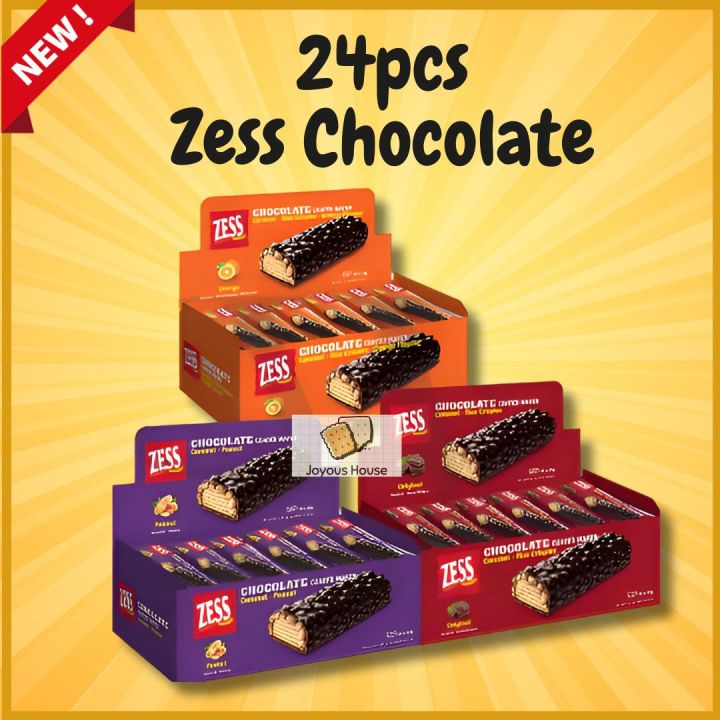 24pcs Zess Chocolate Coated Wafer Zess Rice Crisp Oren / Chocolate ...