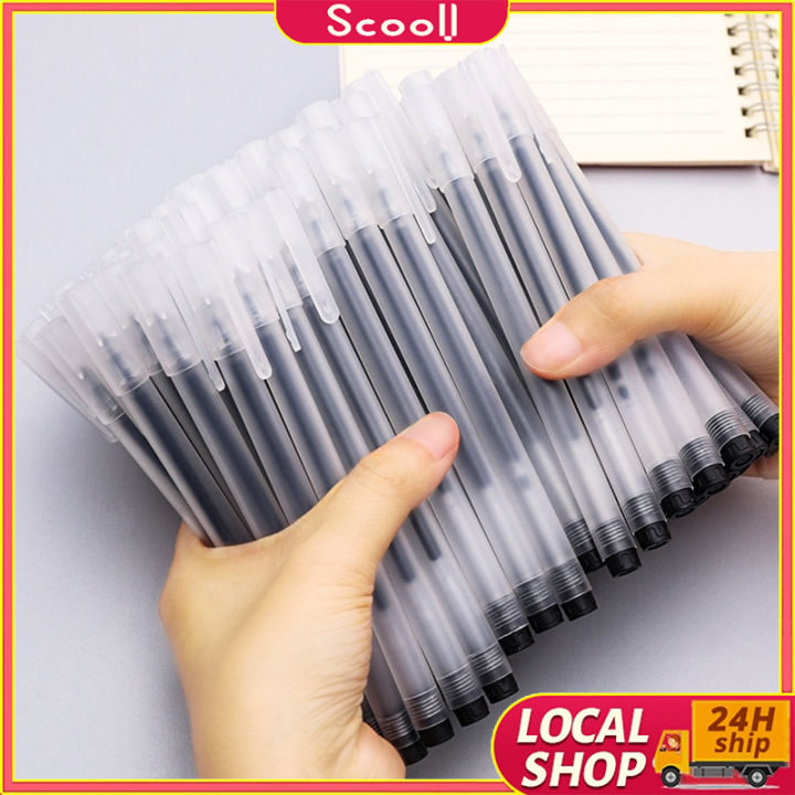 SCOOL 0.5mm Gel Pen Black Frosted Full Needle Tube School Office ...