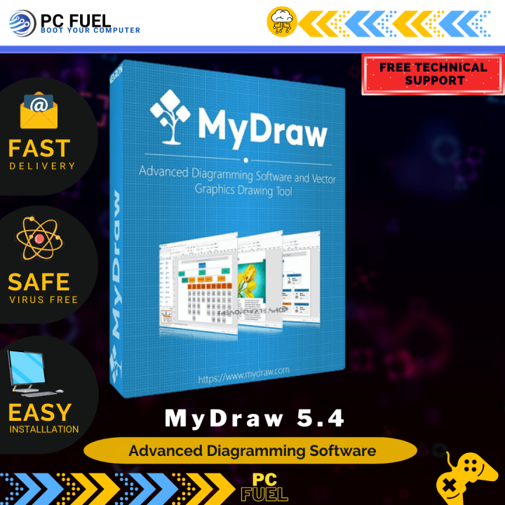 MyDraw 5.4 Advanced Diagramming Software Create flowcharts ...