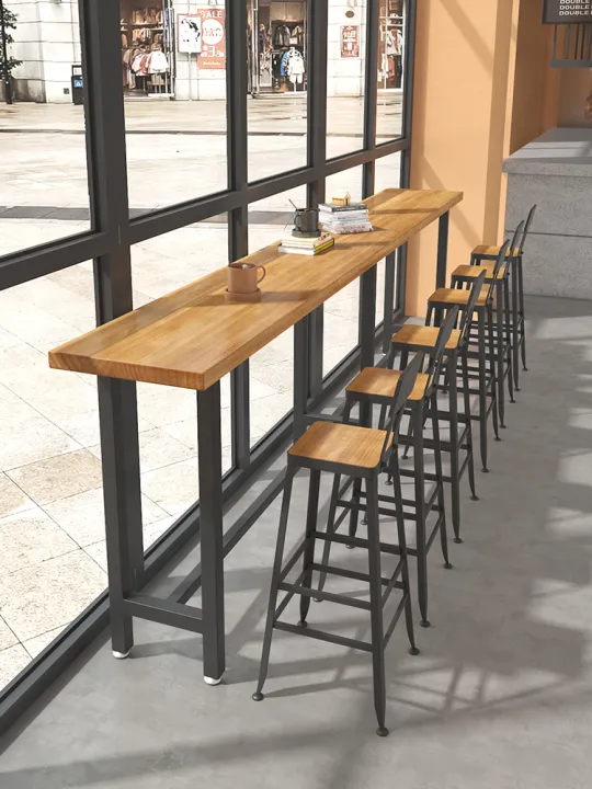 Chiteng American solid wood bar table wall bar household long table bar ...