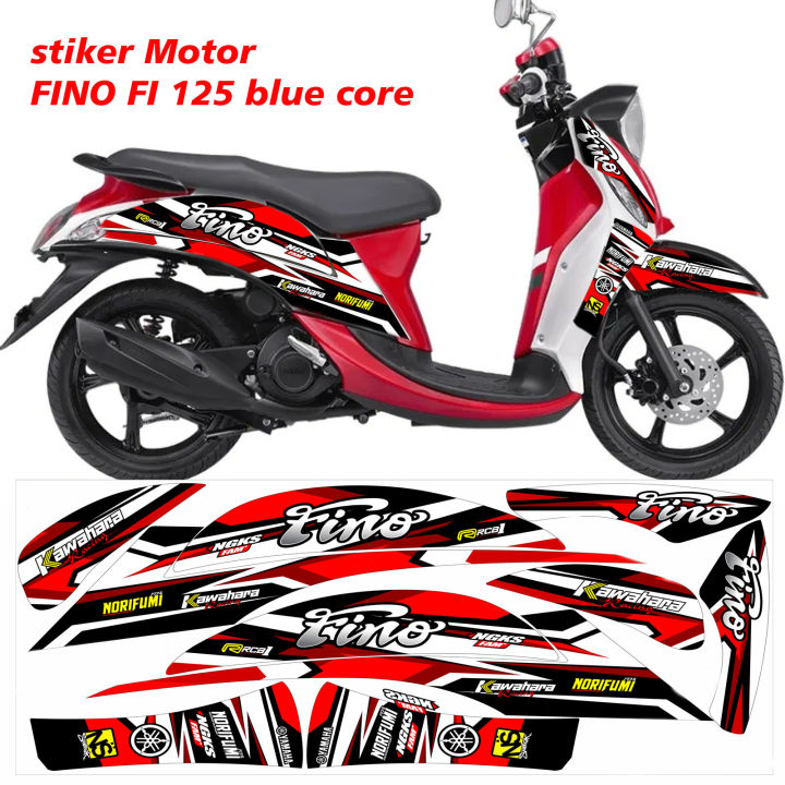 Stiker Motor Fino FI 125 Variasi Keren Dasar Hitam Set 1 Body motor ...