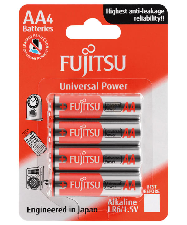 Fujitsu Universal Power AA / AAA Alkaline Anti Leak Battery [4pcs ...