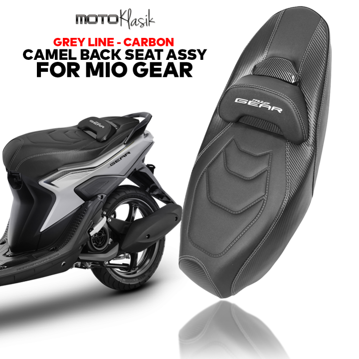 YAMAHA MIO GEAR CAMEL BACK SEAT ASSY W/ EMBROIDERED LOGO BLACK-LINE ...