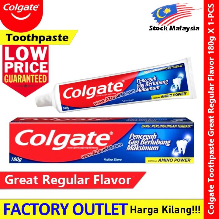 【EXP-2028】 Colgate Toothpaste ~ Great Regular Flavor ~ 180g ~ AMINO ...