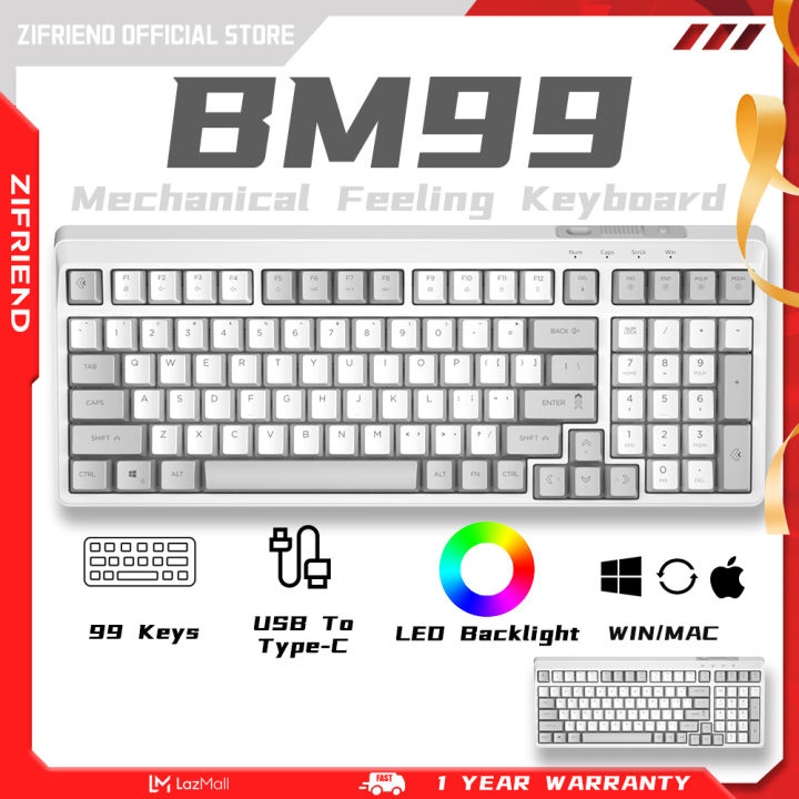 【จัดส่งภายใน 3 วัน】 ZIFRIEND BM99 99คีย์เมมเบรนแป้นพิมพ์คีย์บอร์ด LED ความรู้สึกคีย์บอร์ดเล่นเกม ...