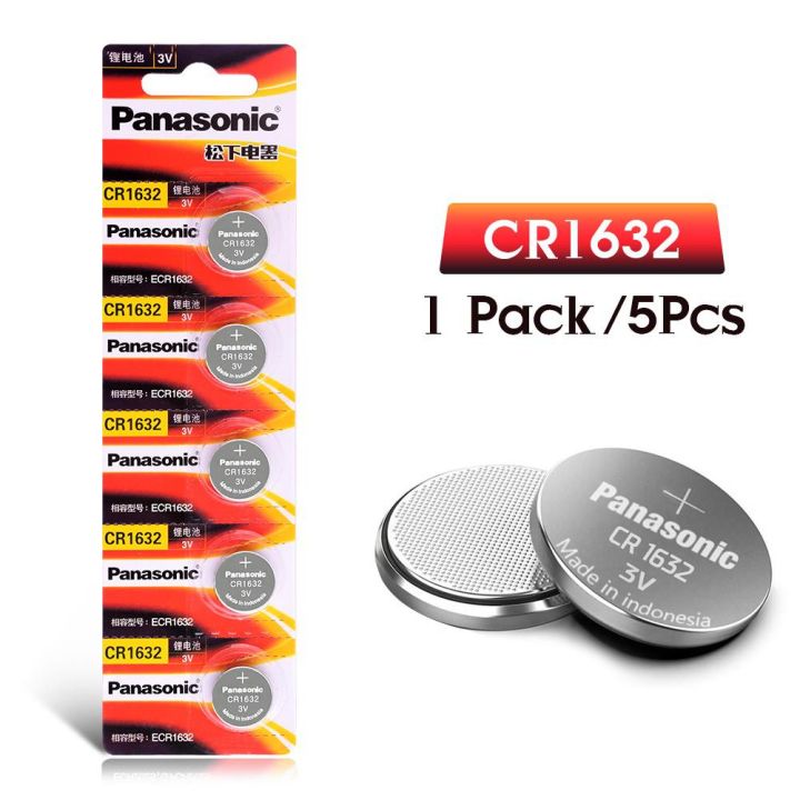 Panasonic coin battery 5pc Cr1632 3v button battery computer toy ...