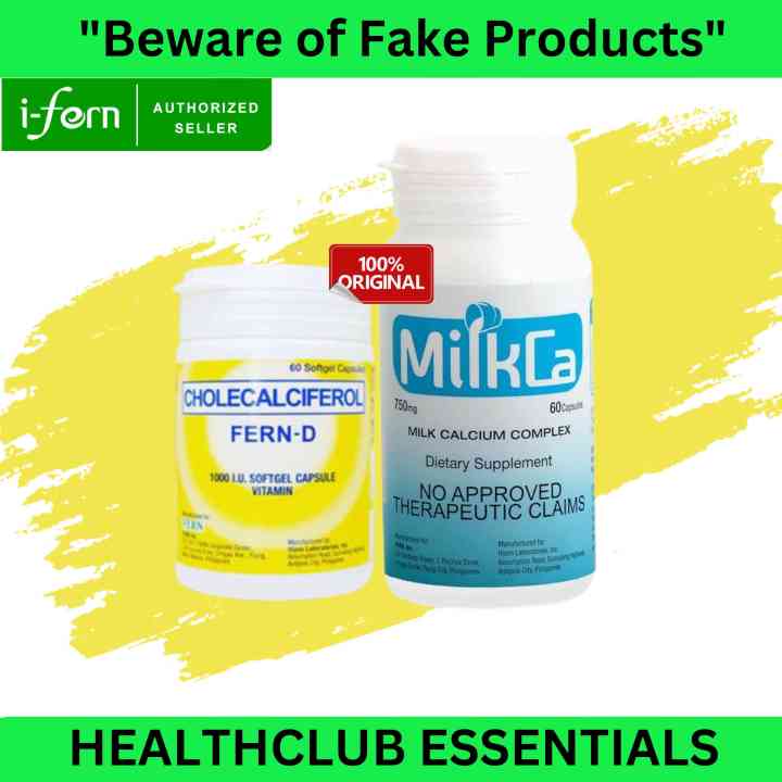 iFERN Original Vitamin D3 and Calcium Fern D 60s and Milkca 60s Combo | Lazada PH
