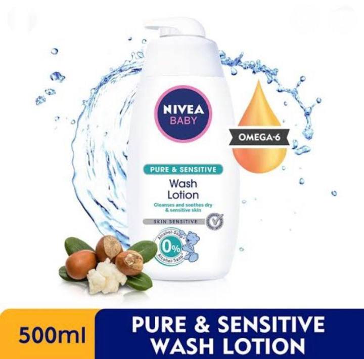 Nivea Baby Pure & Sensitive Wash Lotion 500ml | Lazada PH