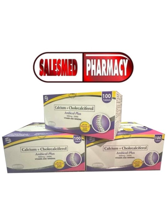 AMBICAL-PLUS (Calcium + Cholecalciferol) 100 Capsule | Lazada PH