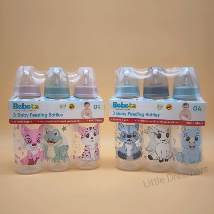 Bebeta 8oz. / 9oz. Regular Bottle 3 pieces (FB202207) (202310) (202307 ...