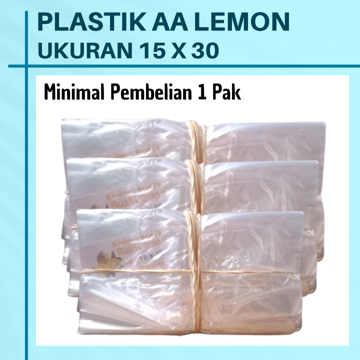 Plastik Bening Ukuran 15 x 30 Per 1 Kg AA Lemon / Plastik Ukuran 1 Kg ...
