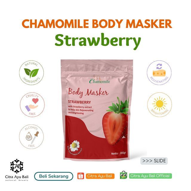 Chamomile STRAWBERRY Body Masker / Masker Tubuh 200 gr - Citra Ayu Bali ...