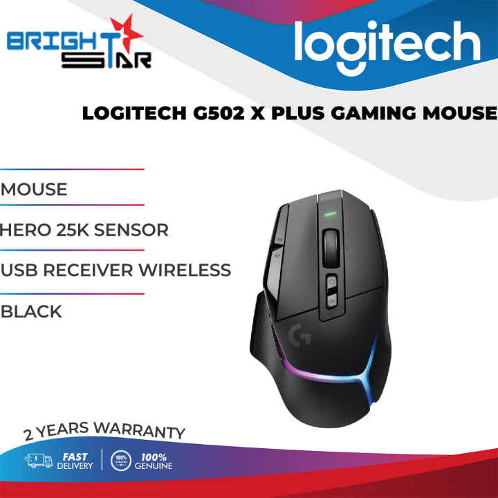 MOUSE / LOGITECH G502 X PLUS GAMING MOUSE / HERO 25K SENSOR / USB ...