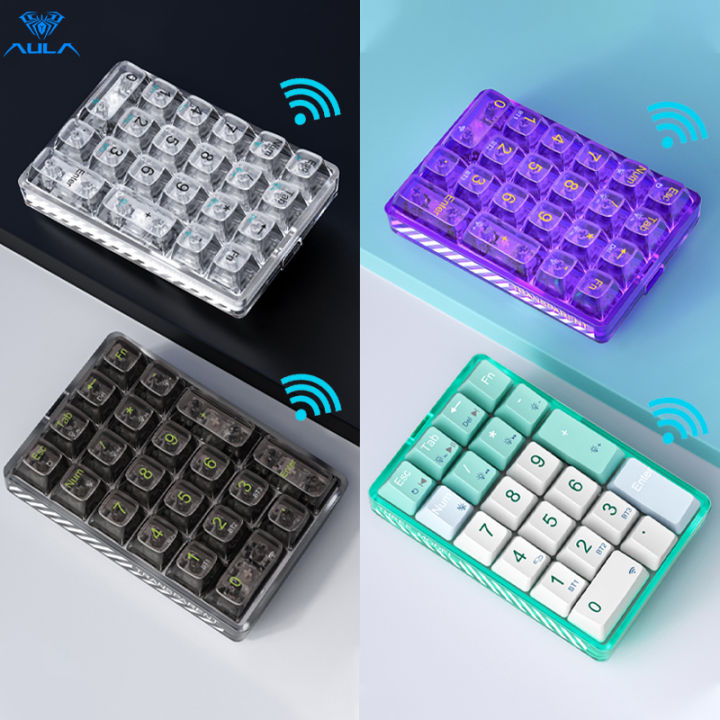 AULA F21 Hotswap Wireless Mechanical Keyboard Mini Digital 21 Key 3 ...