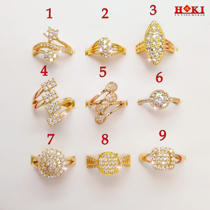 Promo Cincin Xuping Permata Murah Meriah Lapis Emas 24K Perhiasan Wanita Dewasa Dan Remaja 01 ...