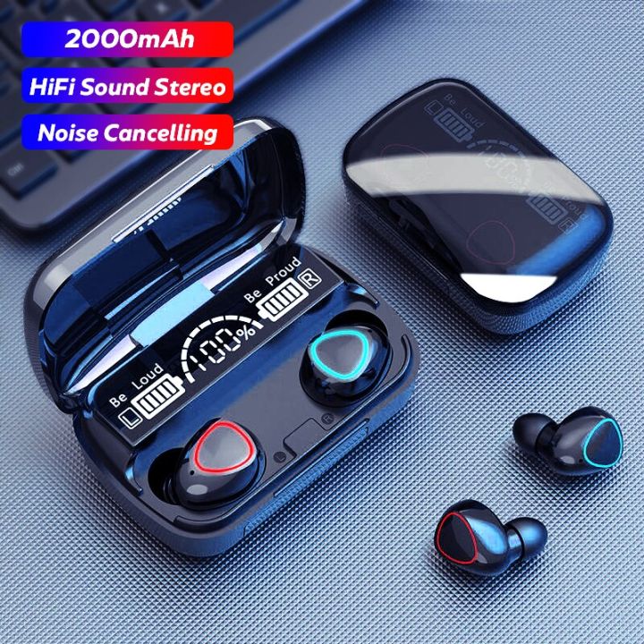 New M10 TWS wireless earphones touch control 5.1 headset waterproof 9D ...