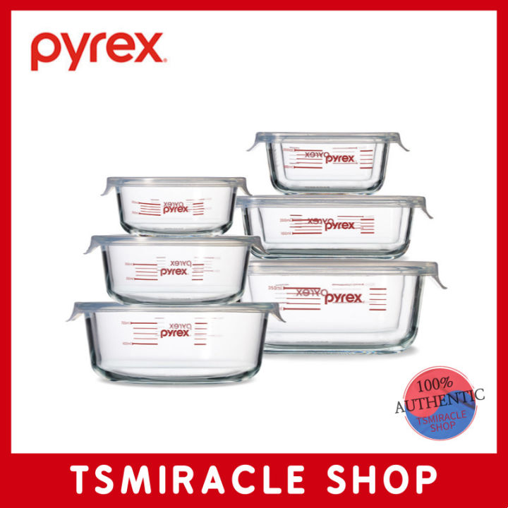 Pyrex measuring scale glass container storage container Round container ...