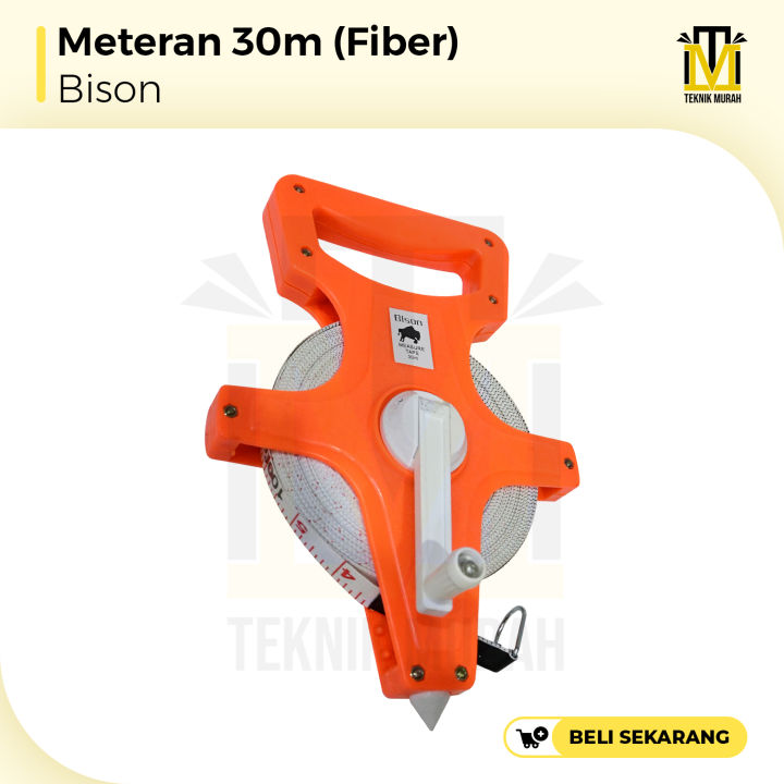 BISON Meteran Tancap Tanah 30 Meter Alat Ukur Jalan Gulung Rol Tanam ...