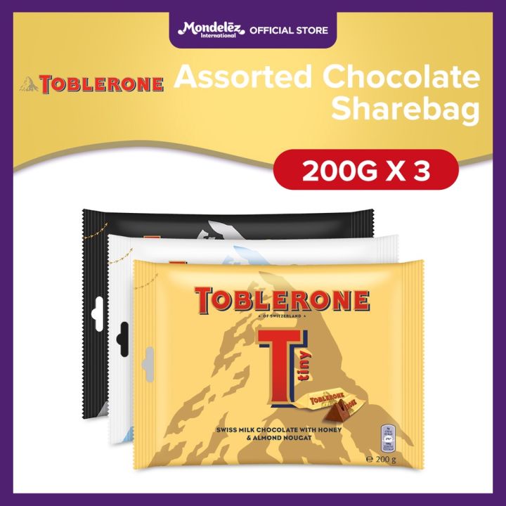 Toblerone Mini Swiss Assorted Chocolate Bar - Milk 200g, Dark 200g, and ...